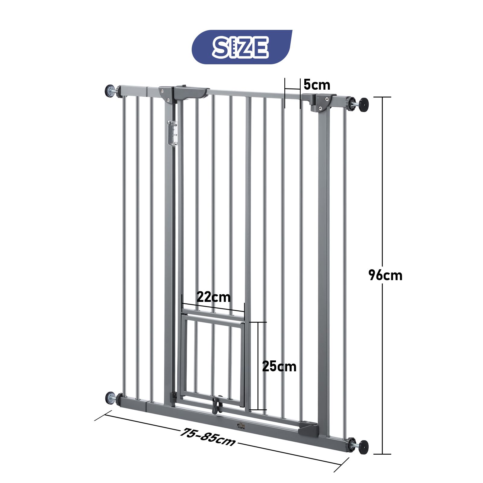 Pet Safety Gate Adjustable Dog Security Barrier Kid Safe Stair Fence ...