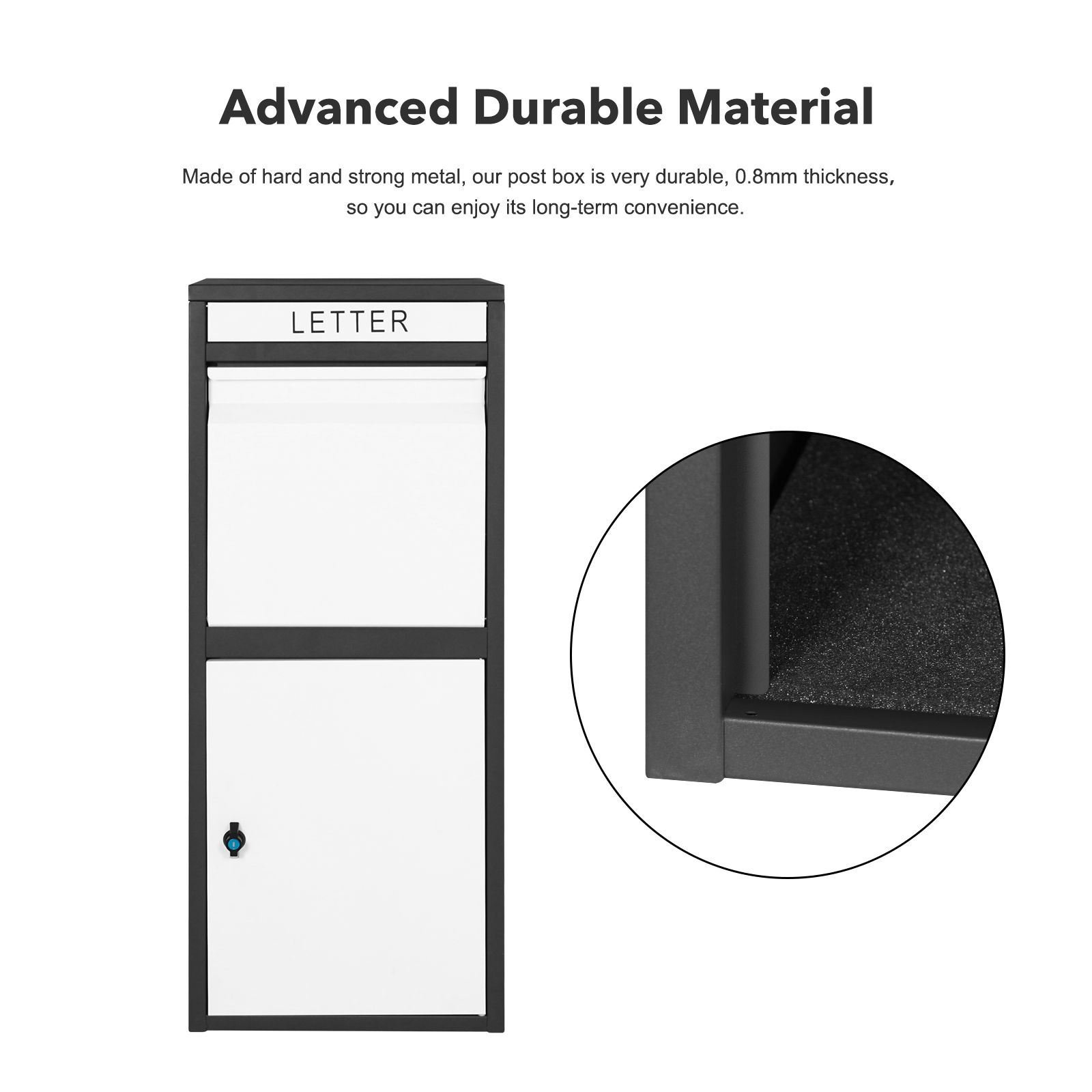 Letterbox Parcel Mailbox Freestanding Drop Post Delivery Box Locking ...