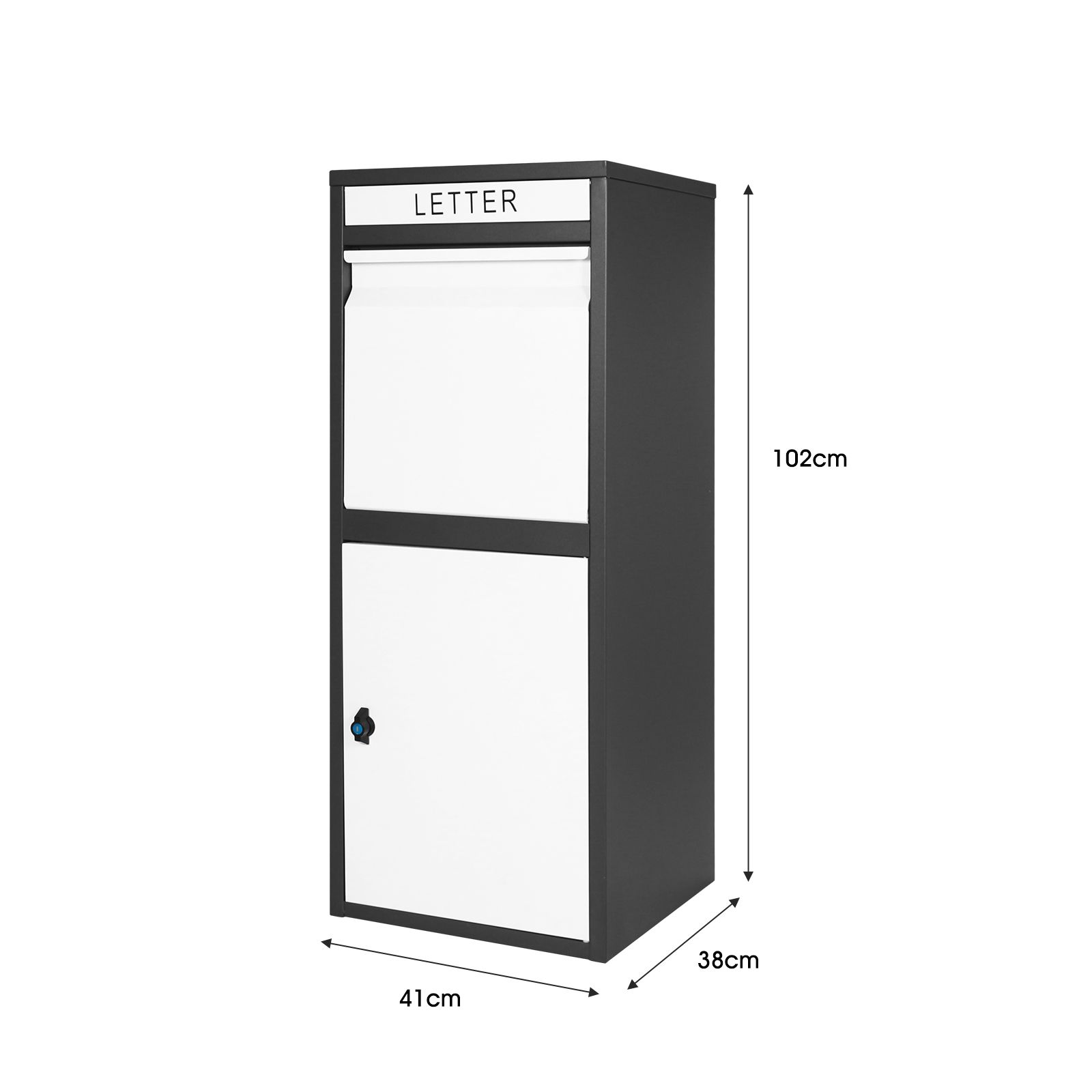 Letterbox Parcel Mailbox Freestanding Drop Post Delivery Box Locking ...