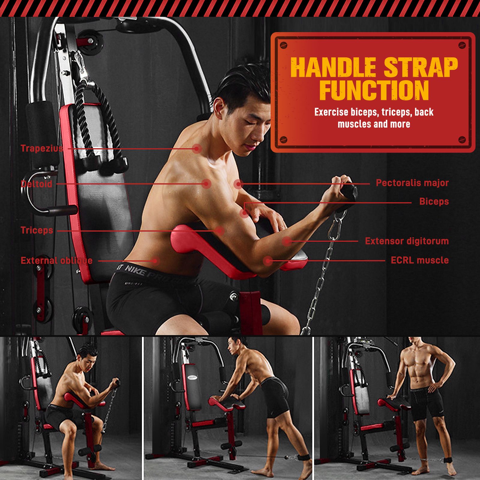 Genki Multi Function Weight Station Home Gym Equipment Exercise Workout ...