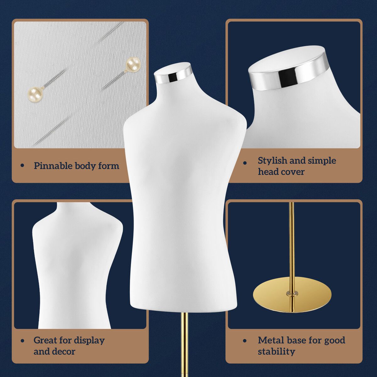 Male Mannequin Dressmakers Dummy Display Stand Manikin Torso Dress Form ...