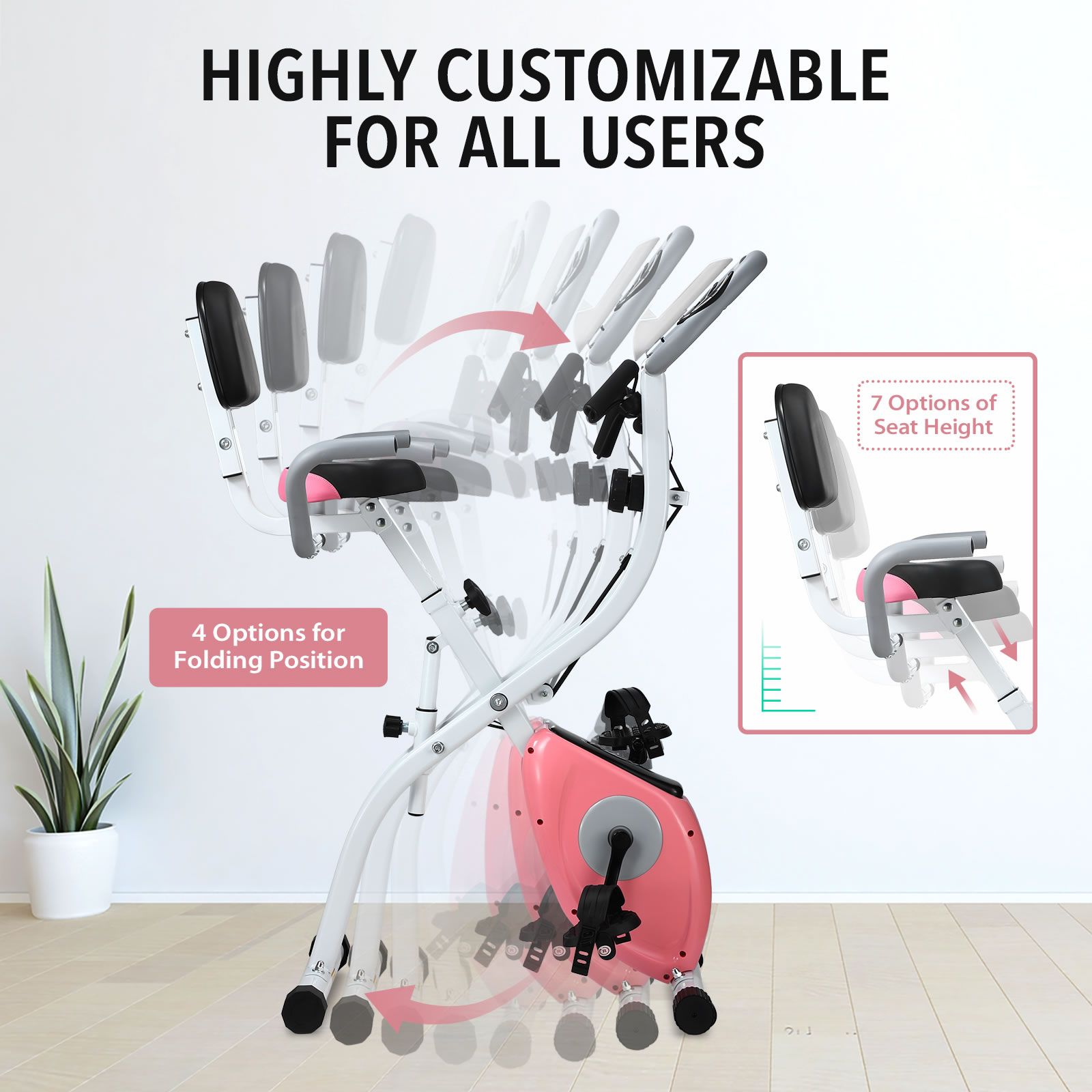 3 In 1 Exercise X Bike Trainer Recumbent Home Gym Fitness Workout ...