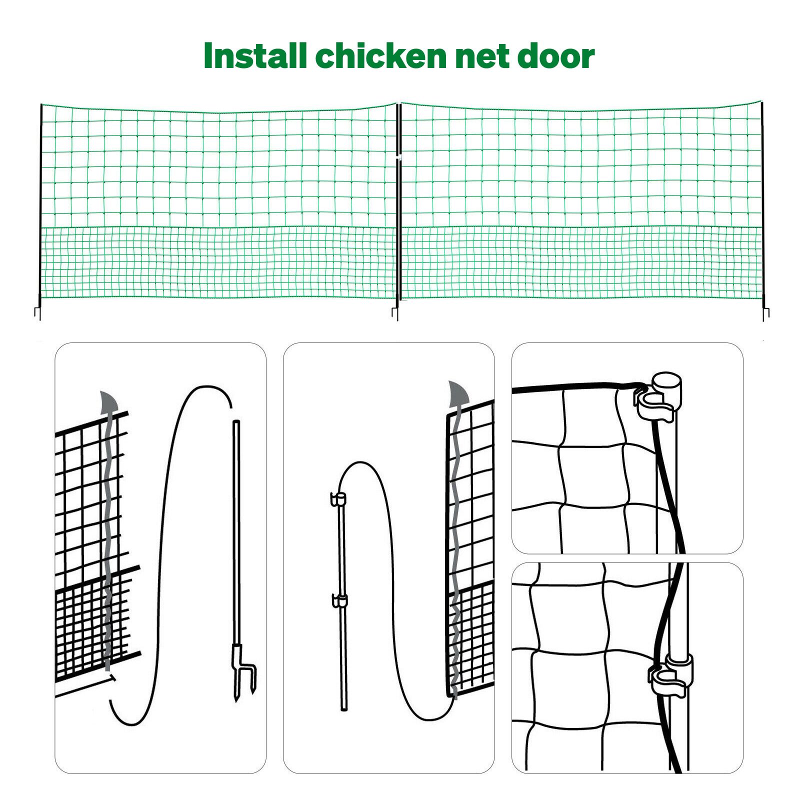 Chicken Fence Hen Poultry Coop Farm Runs Mesh Cage Net Habitat Safe ...