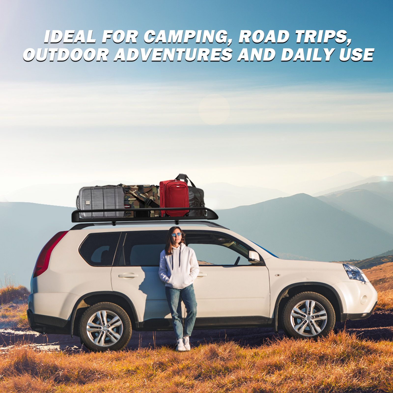 Universal Roof Rack Basket Luggage Carrier Cargo Holder Storage for Car ...