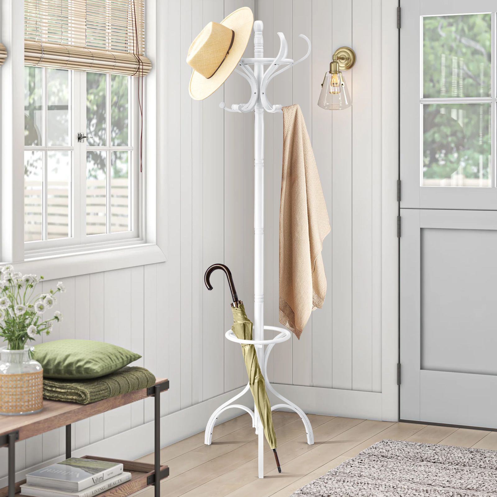 Tree Style Wooden Clothing Rack Coat Stand Hat Bag Garment Hanger ...