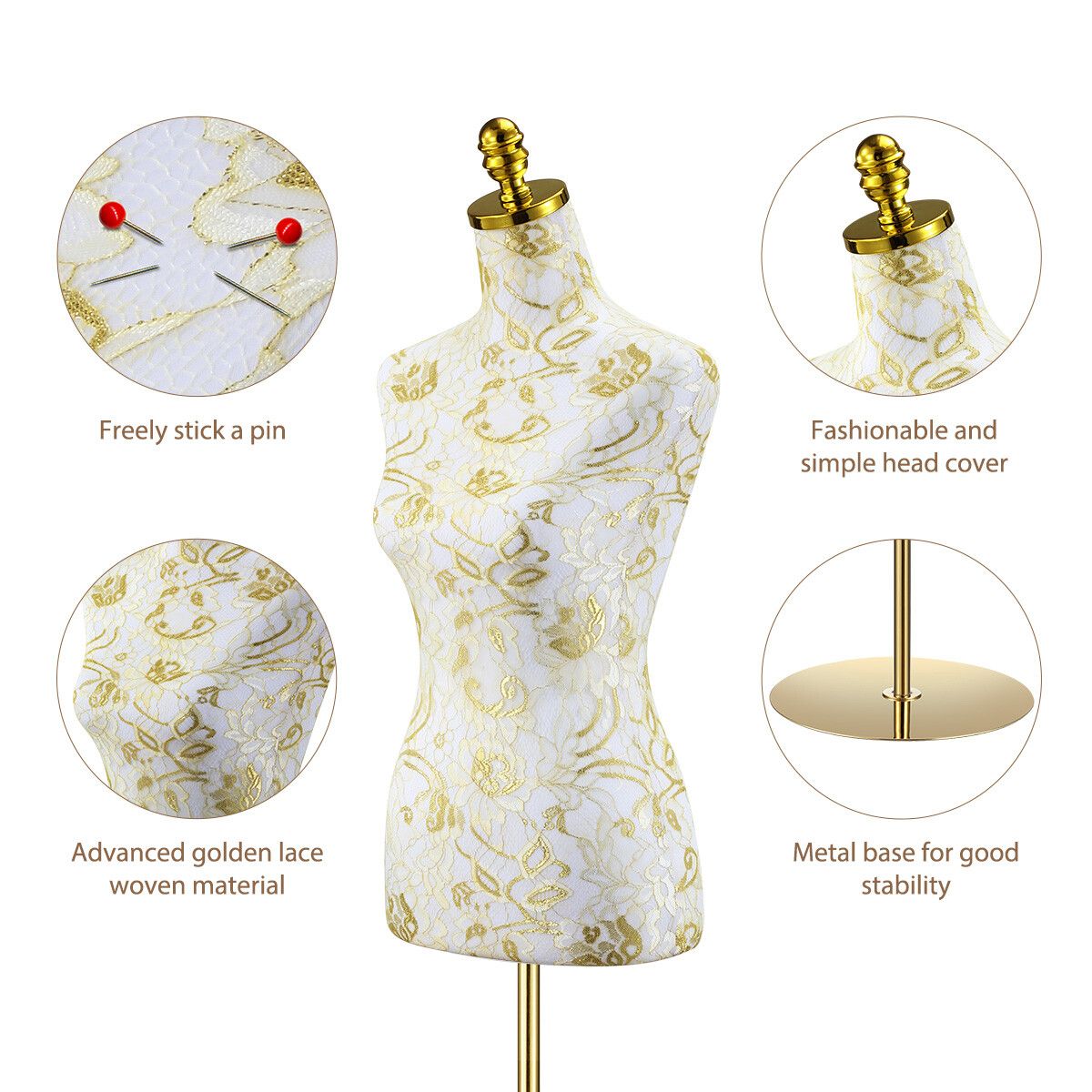 Female Mannequin Dressmaker Torso Manikin Tailor Display Stand Dummy ...