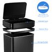 60L Sensor Recycling Bin Touchless Rubbish Trash Dustbin Kitchen Waste ...