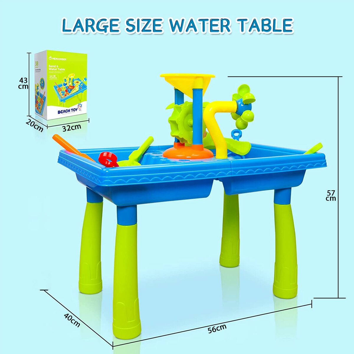 2in1 Water Sand Table Kid Sandpit Beach Play Swimming Pool Toys Outdoor ...