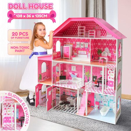 Doll Houses Dollhouse Furniture Cottage Pretend Play Dreamhouse Playset ...