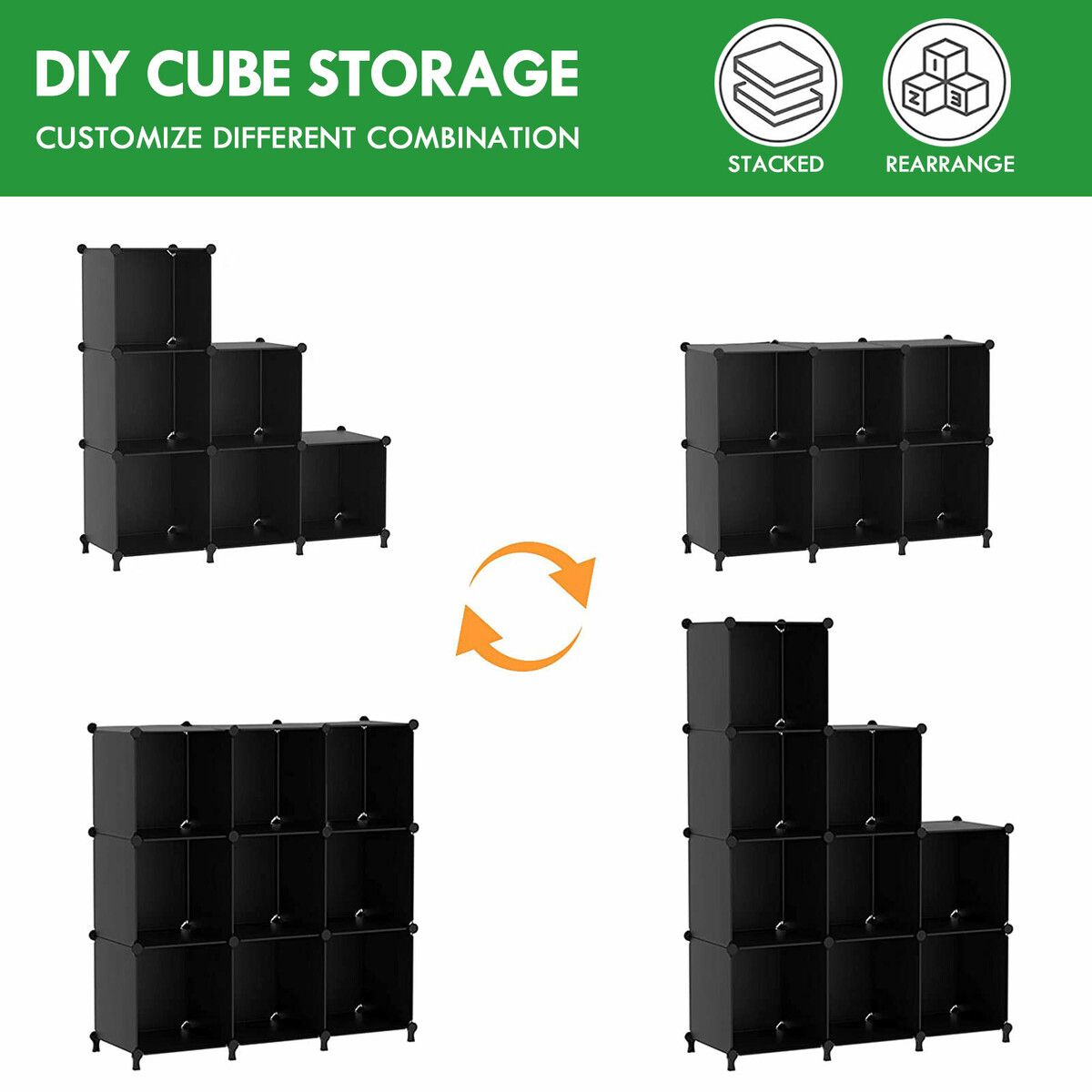 25 Cube Storage Shelves DIY Shelving Unit Bookshelf Cabinet Toy Display ...