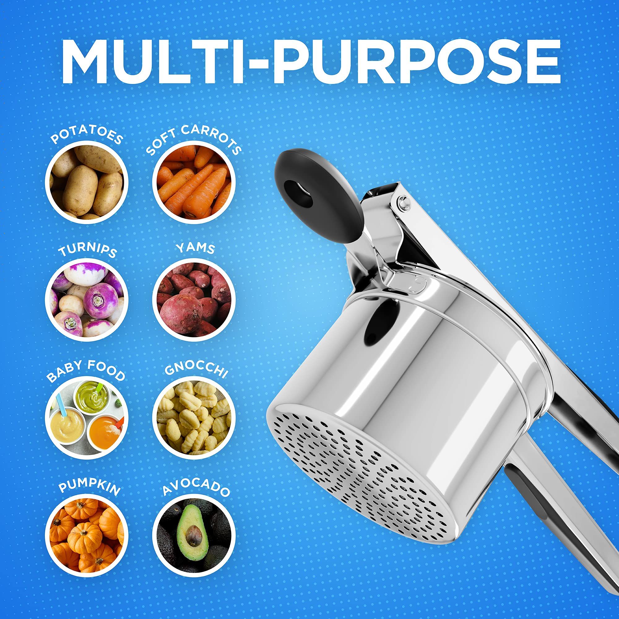 Potato Ricer Heavy Duty Stainless Steel Masher Kitchen Tool Press and ...