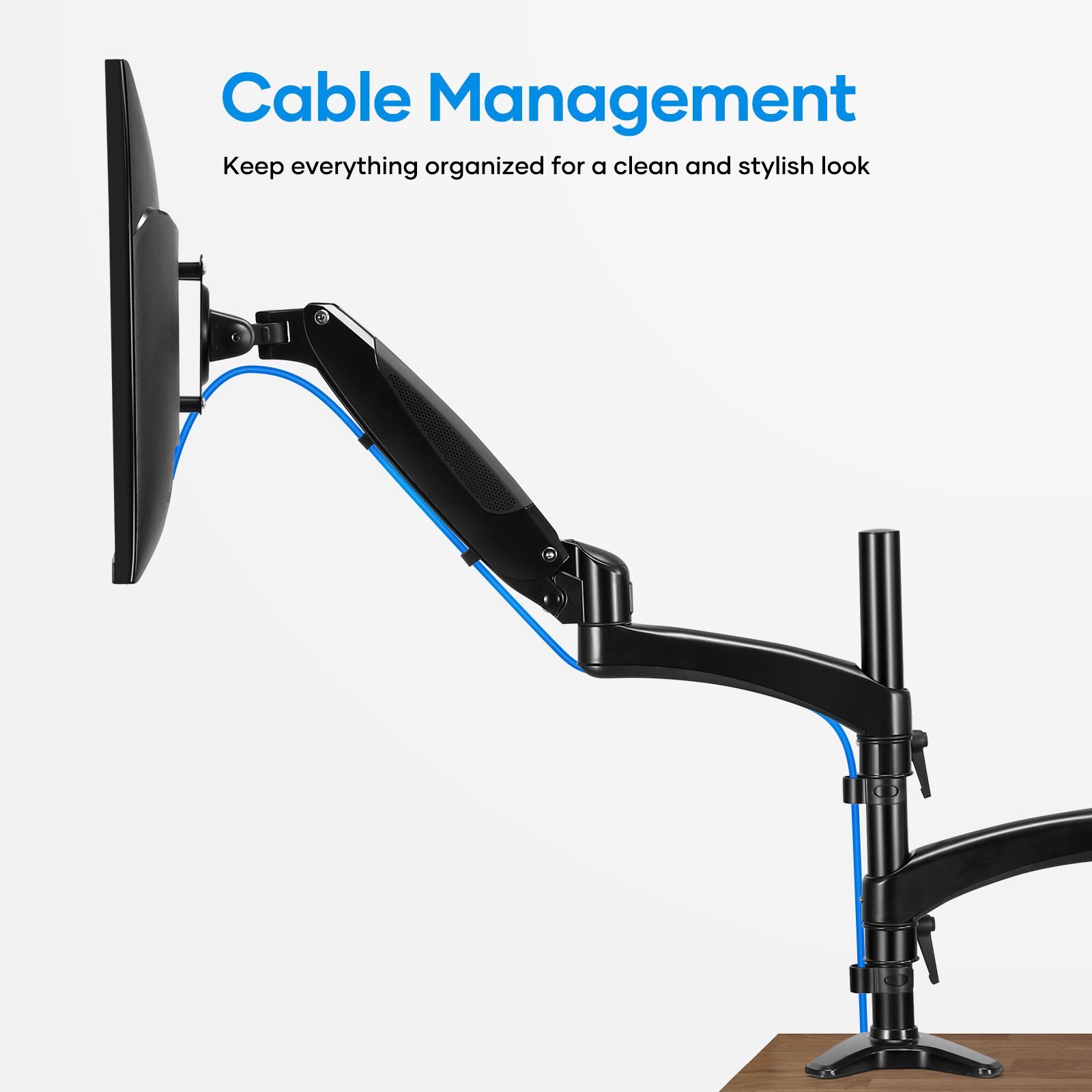 Monitor Arm Stand 2 In 1 Laptop Tray Riser Desk VESA Mount Computer ...