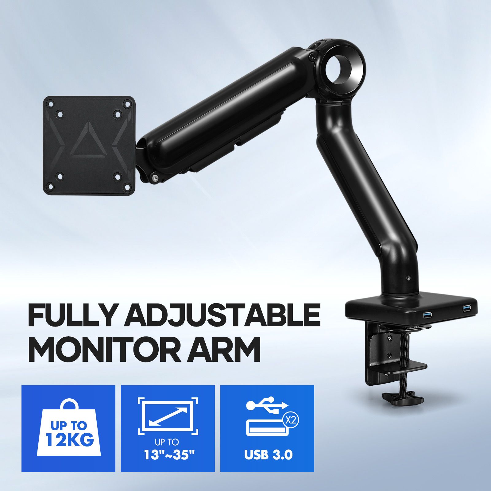 Single Monitor Arm Stand LCD TV Desk Mount VESA Riser Laptop Computer ...