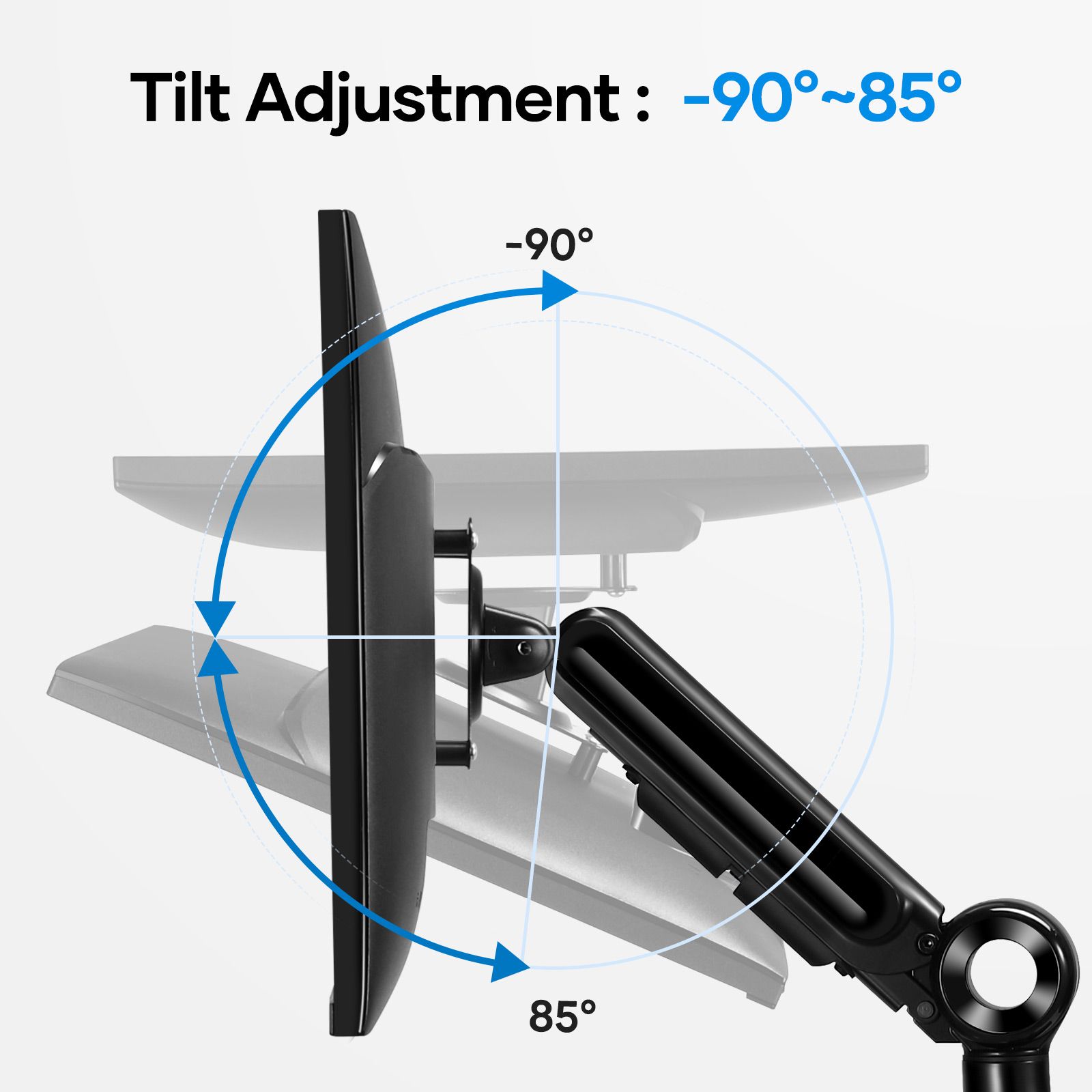 Single Monitor Arm Stand LCD TV Desk Mount VESA Riser Laptop Computer ...