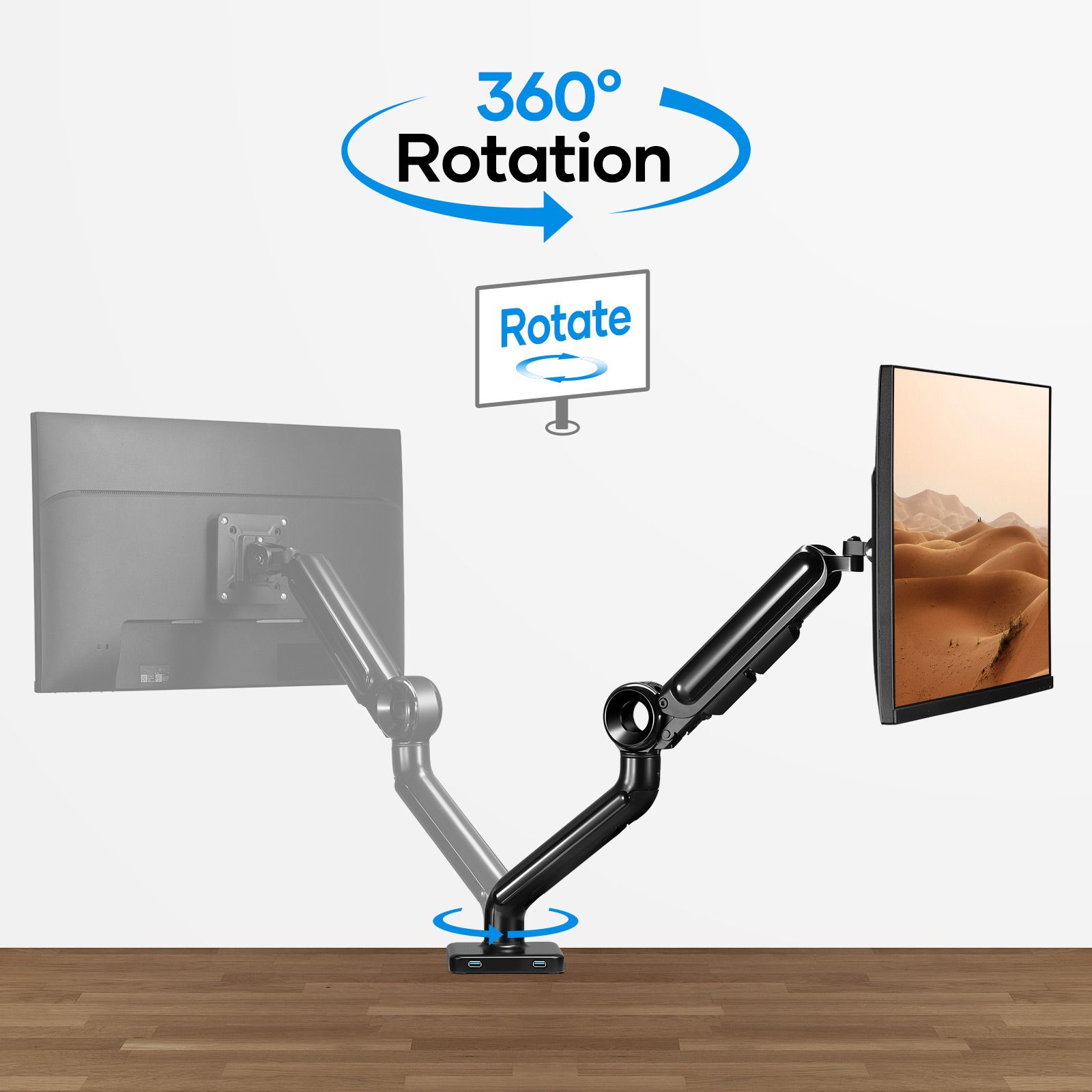 Single Monitor Arm Stand LCD TV Desk Mount VESA Riser Laptop Computer ...
