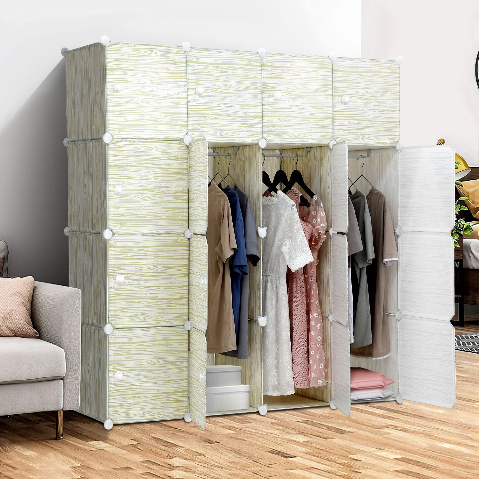 Plastic DIY Wardrobe Cupboard Shoe Rack Cabinet Book Shelf Toy Box ...