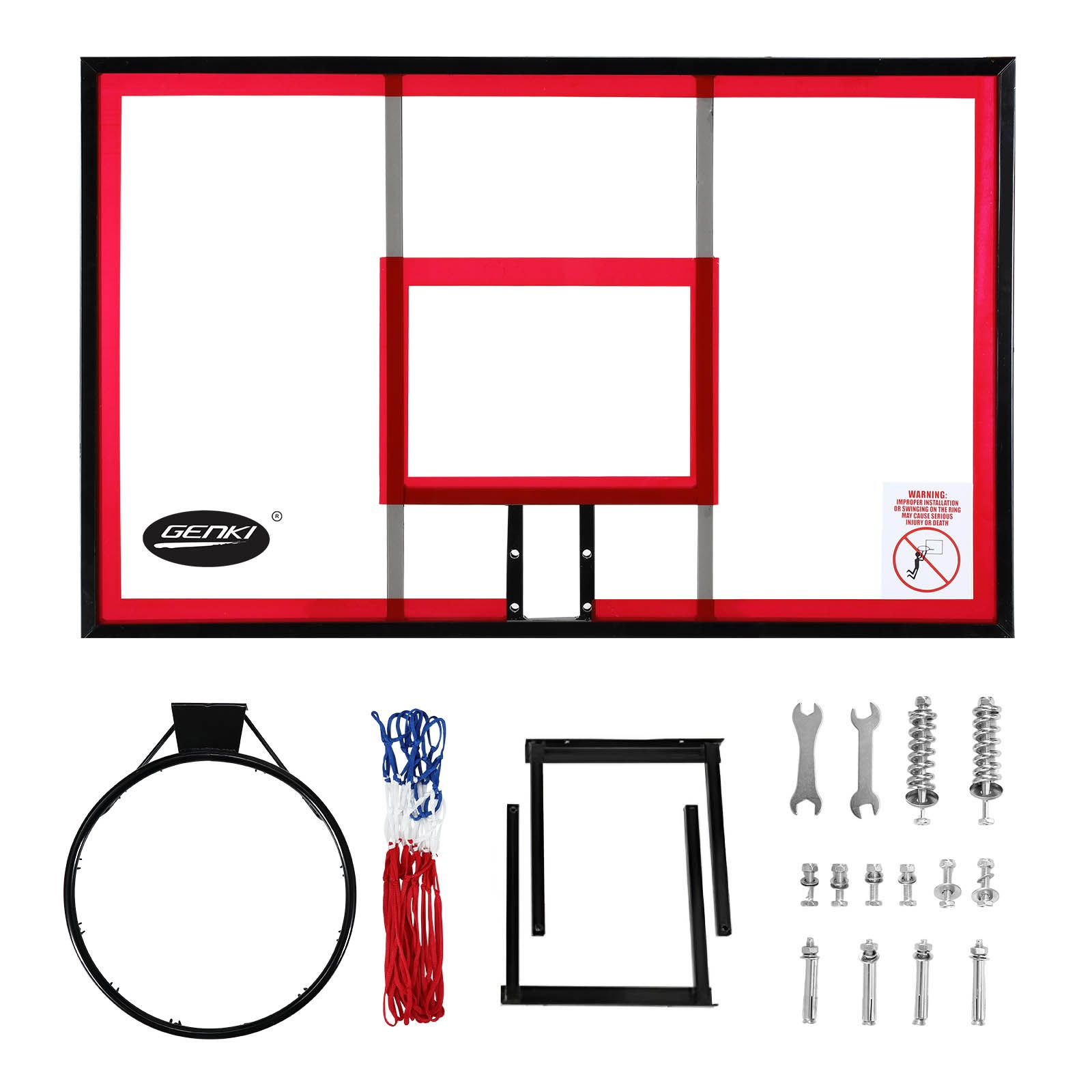 Indoor Basketball Hoop Wall Mounted Backboard Ring System Set Net Door ...