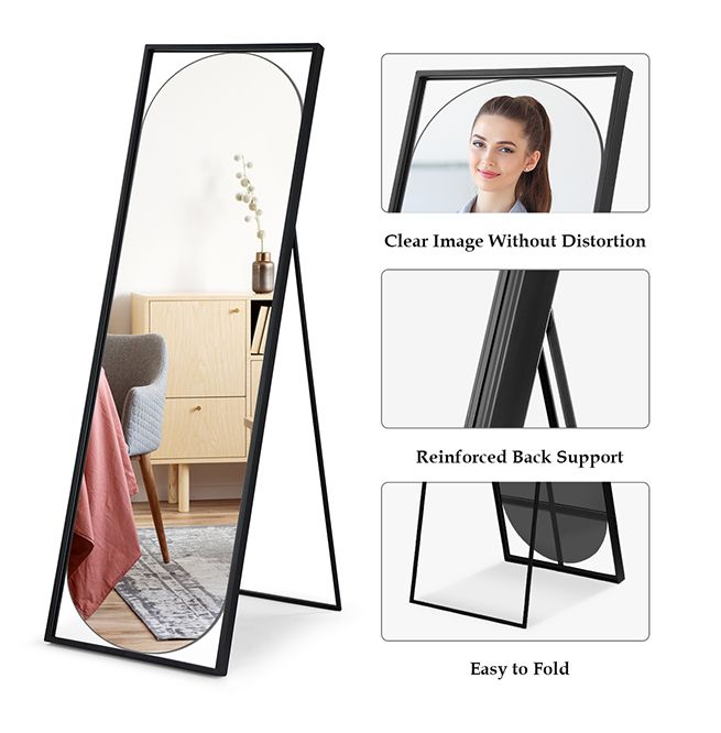 Rectangle Full Length Mirror Free Standing Floor Vanity Bedroom ...