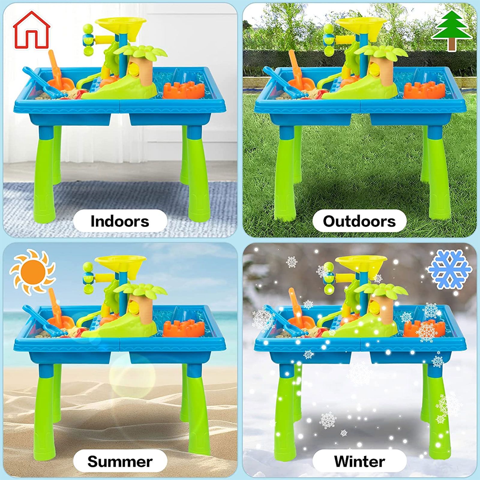 2in1 Water Sand Table Kid Sandpit Beach Play Swimming Pool Toys Outdoor ...