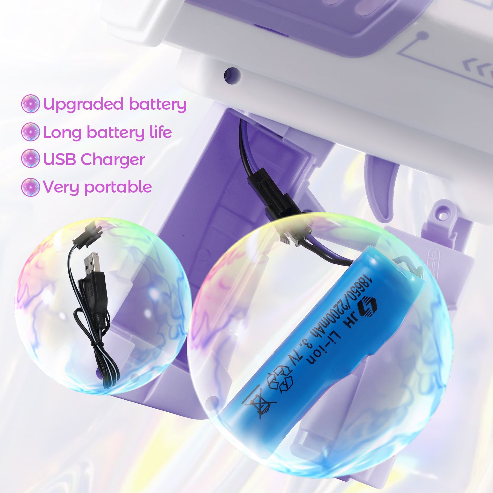 Rocket Bubble Gun Soap Machine Blower Launcher Maker Toy with LED ...