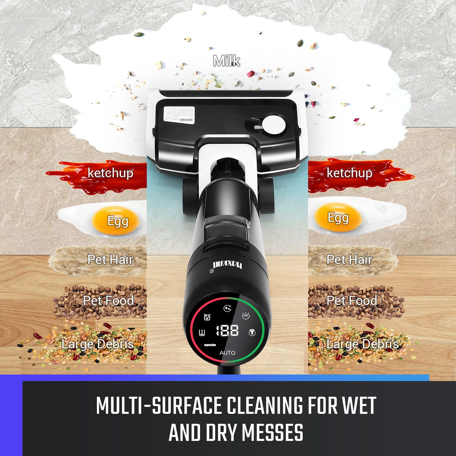 Cordless Vacuum Floor Cleaner Portable Hard Wet Dry Cleaning Machine ...