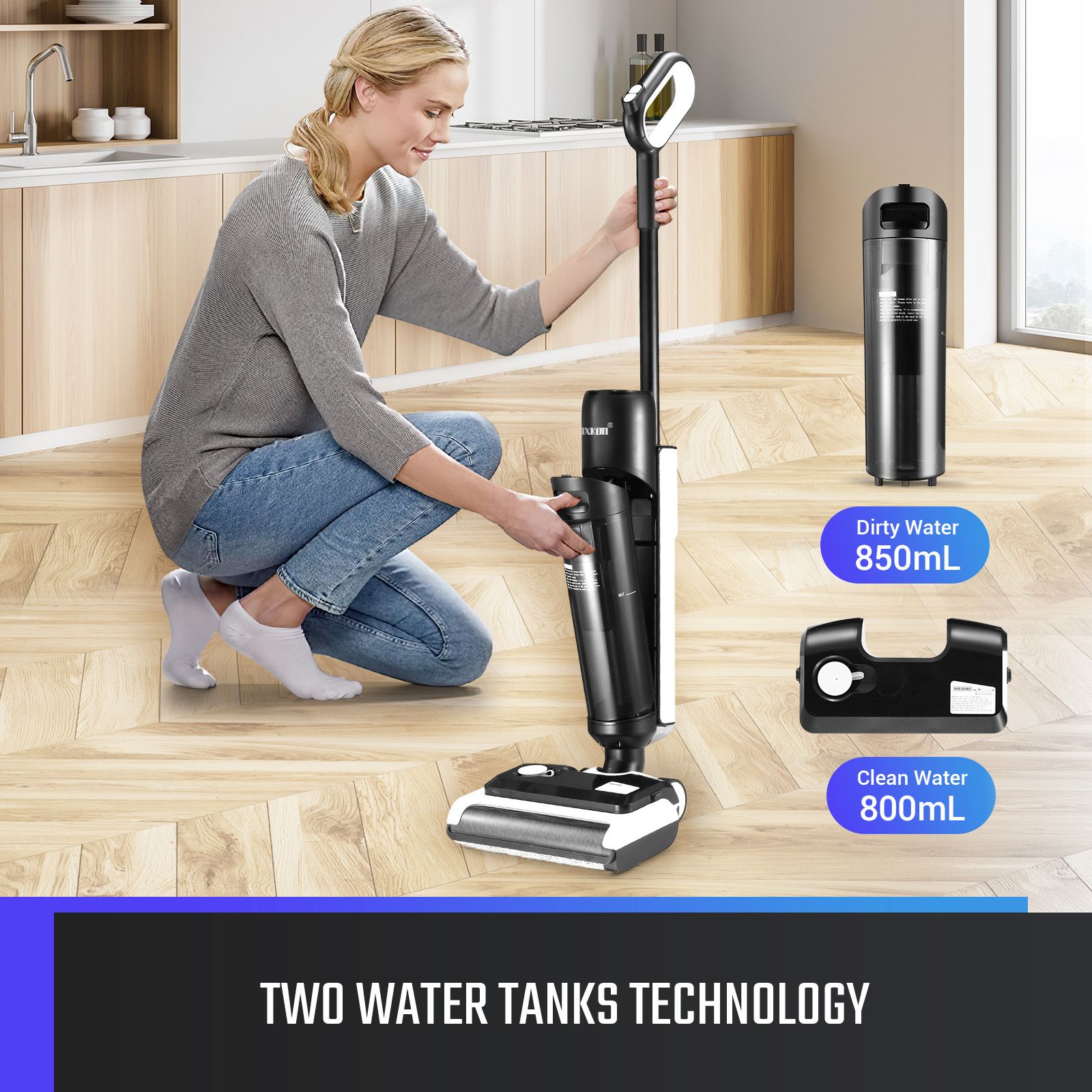 Cordless Vacuum Floor Cleaner Portable Hard Wet Dry Cleaning Machine ...