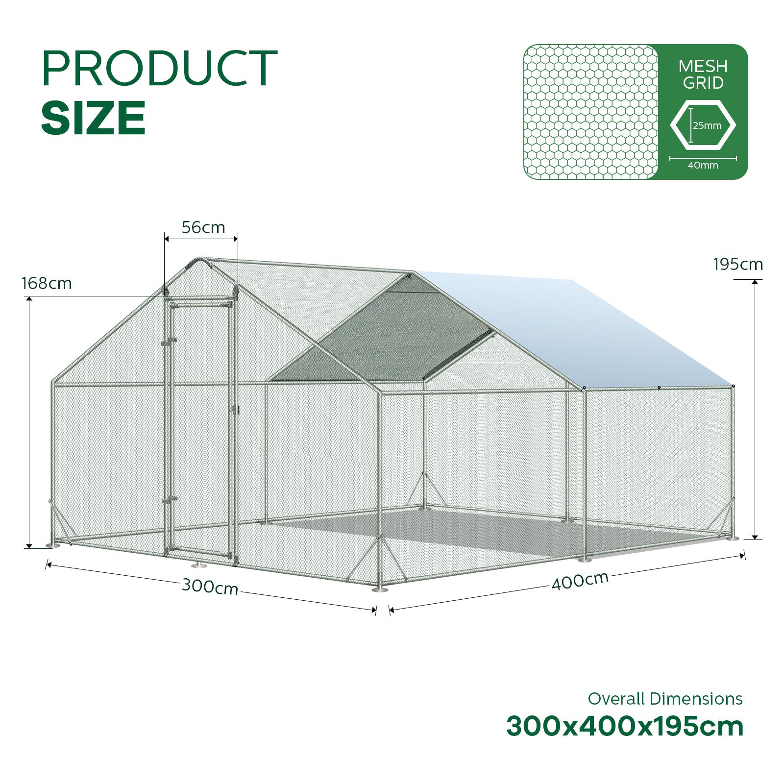 Chicken Coop Run Chook Pen Walk In Shelter Rabbit House Hutch Cat Dog ...