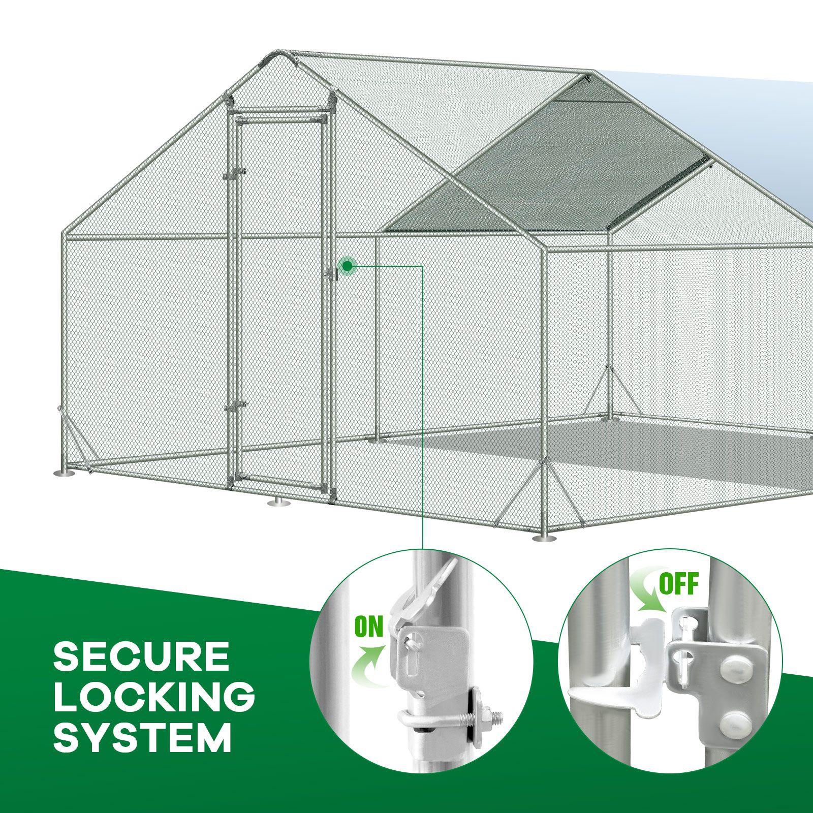 Chicken Coop Run Chook Pen Walk In Shelter Rabbit House Hutch Cat Dog ...