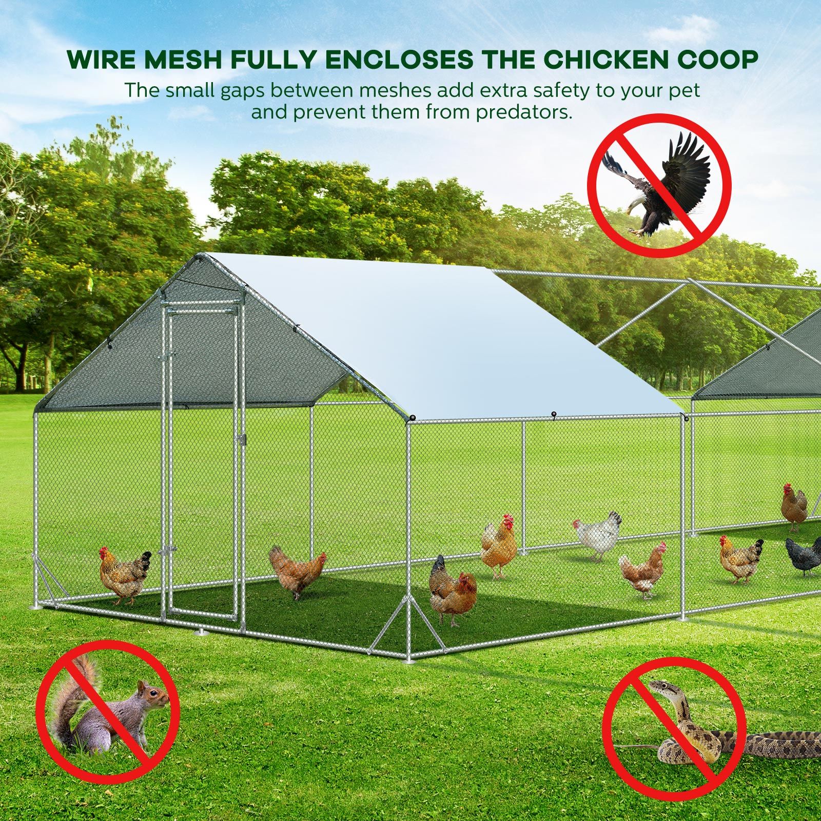 Chicken Coop Run Walk In Chook Pen Cage Shelter Cat Dog Enclosure ...