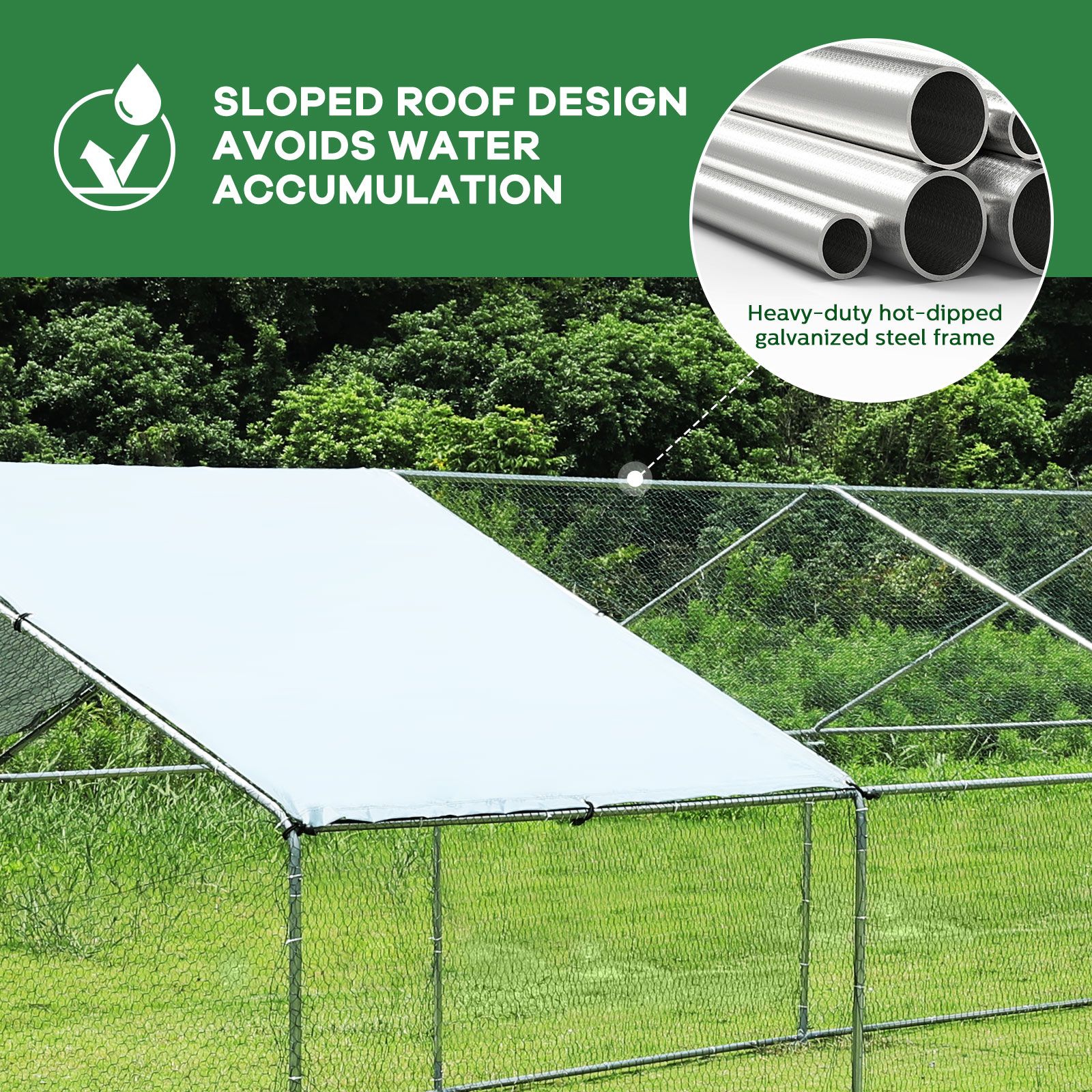Chicken Coop Run Walk In Chook Cage House Pen Shelter Cat Dog Bird ...