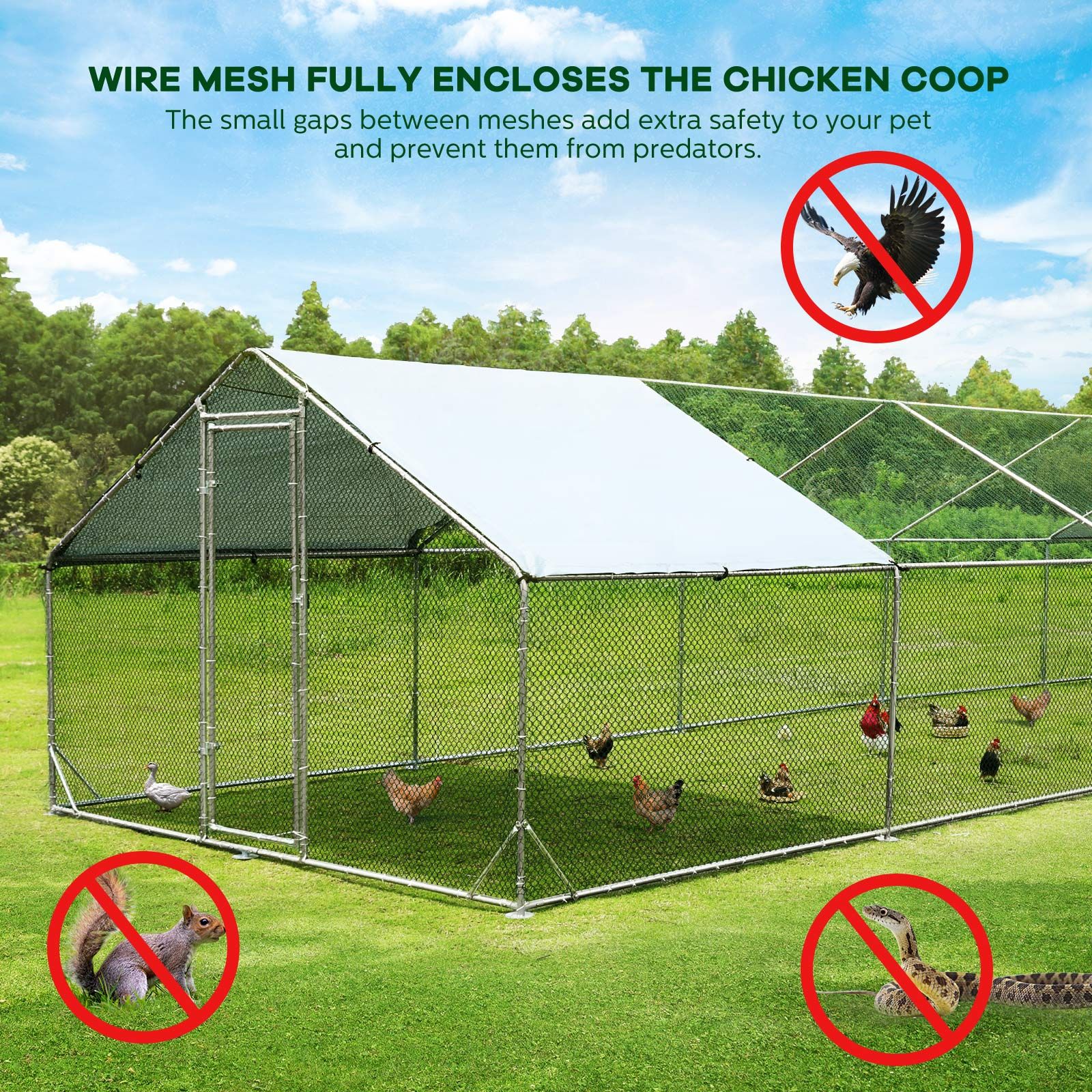 Chicken Coop Run Walk In Chook Cage House Pen Shelter Cat Dog Bird ...
