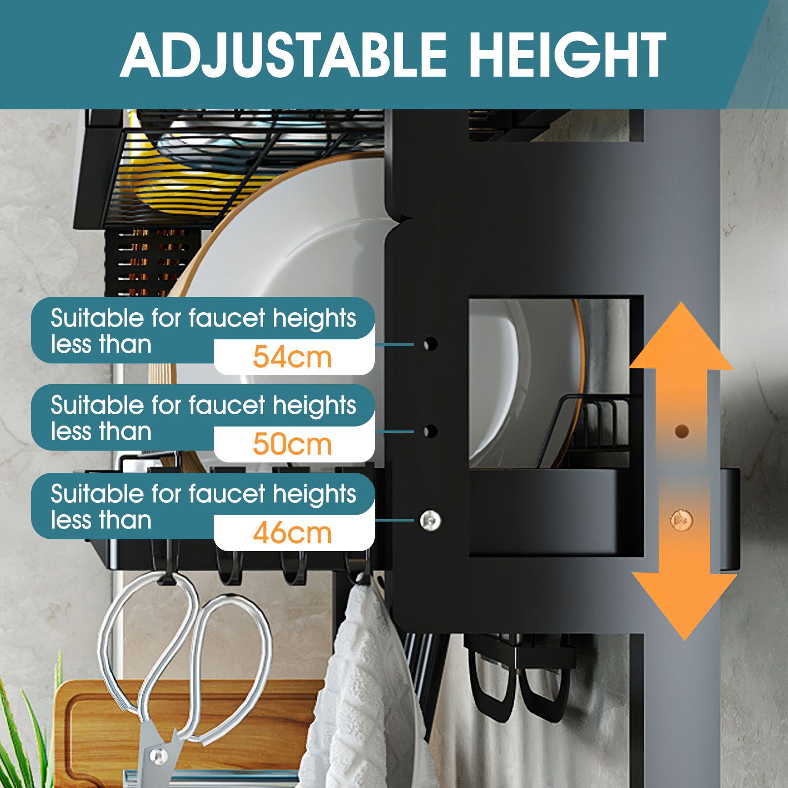 Dish Drying Rack Over Sink Plate Drainer Cutlery Utensil Chopping Board ...