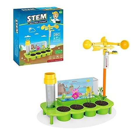 Kids STEAM Powered Weather Station Toy Plant Growing Learning Climate ...