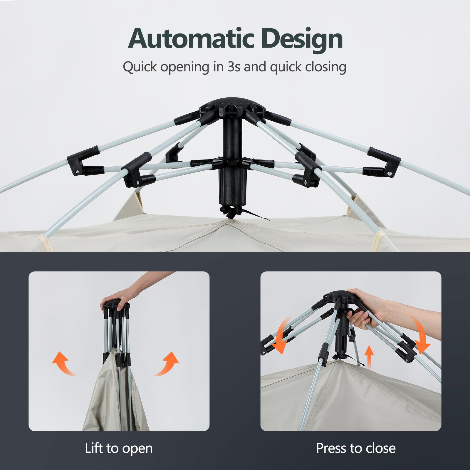 4 Man Beach Tent Shelter Camping Pop Up Instant Dome Family Shade ...