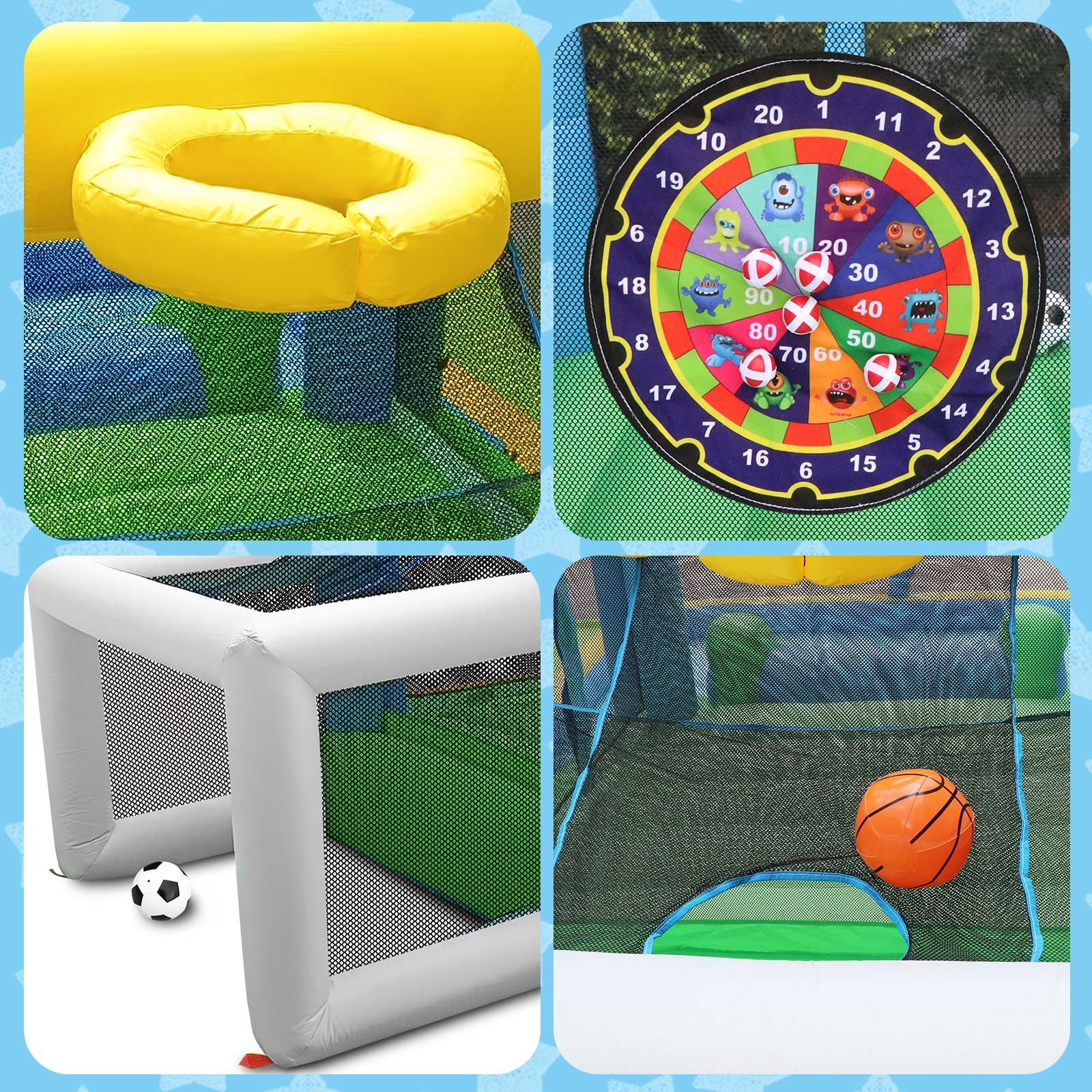 Inflatable Water Park World Jumping Castle Trampoline Toy Bouncer Slide ...