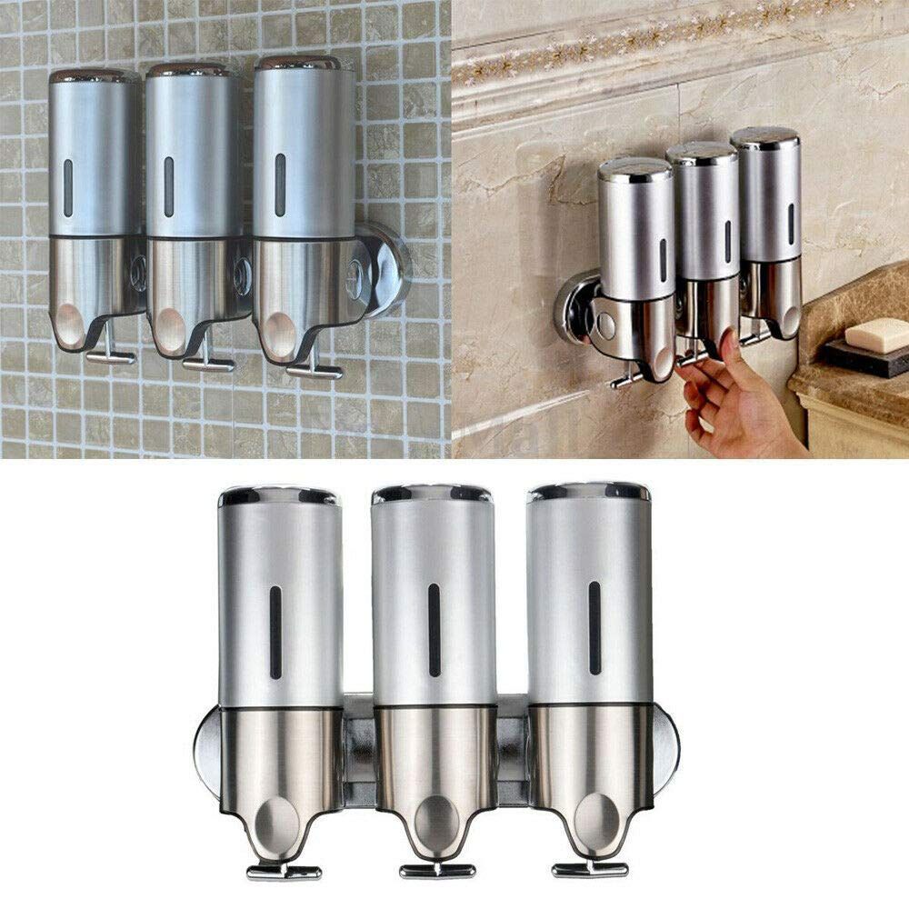 3 Pack 450ml Wall Mounted Bathroom Shower Pump Dispenser and Organizer ...