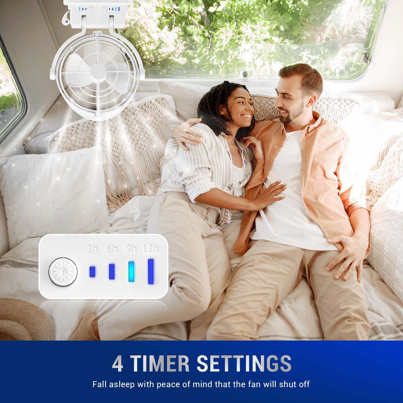 12V 24V Caravan Fan Camping Trailer RV Camper Boat Gimbal Design 360 ...