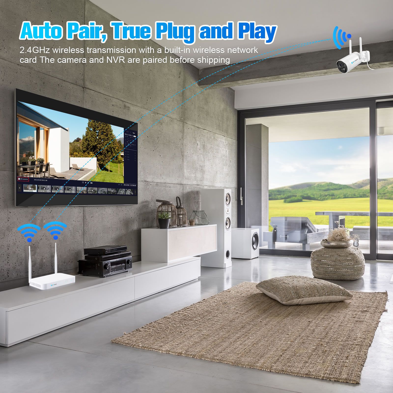 Wifi Security Cameras 4 Set Wireless CCTV Home Spy Surveillance System ...