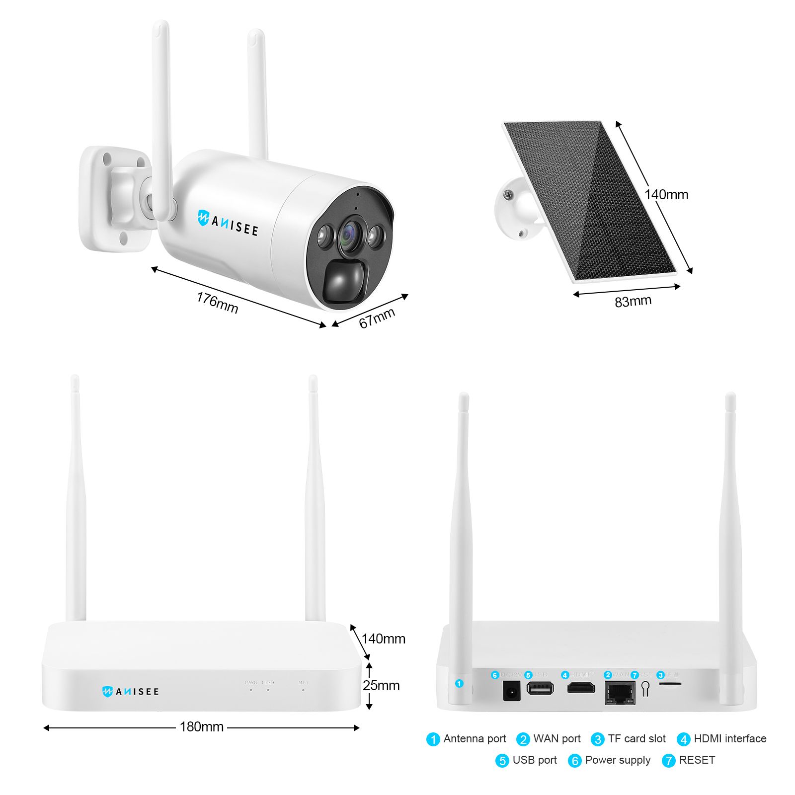 Wifi Security Cameras 4 Set Wireless CCTV Home Spy Surveillance System ...