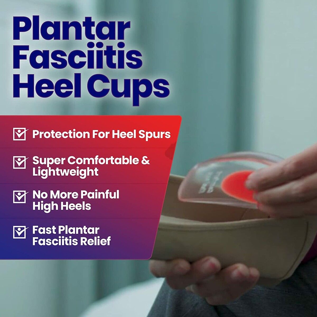 Gel Heel Cups Plantar Fasciitis Inserts,6 Pack,Silicone Heel Cup Pads ...
