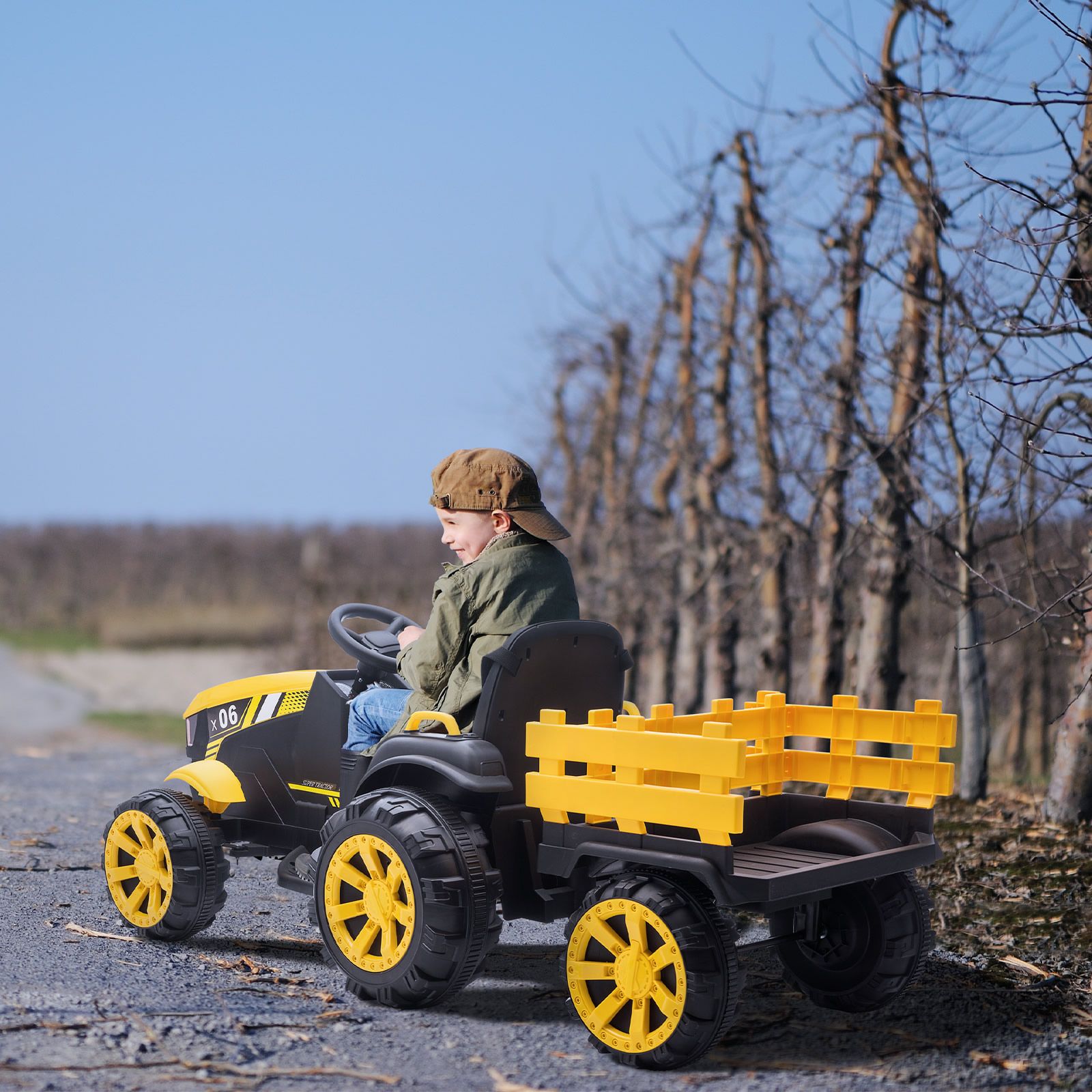 Kids Ride on Tractor Remote Control 12V Battery Electric Car Toy ...