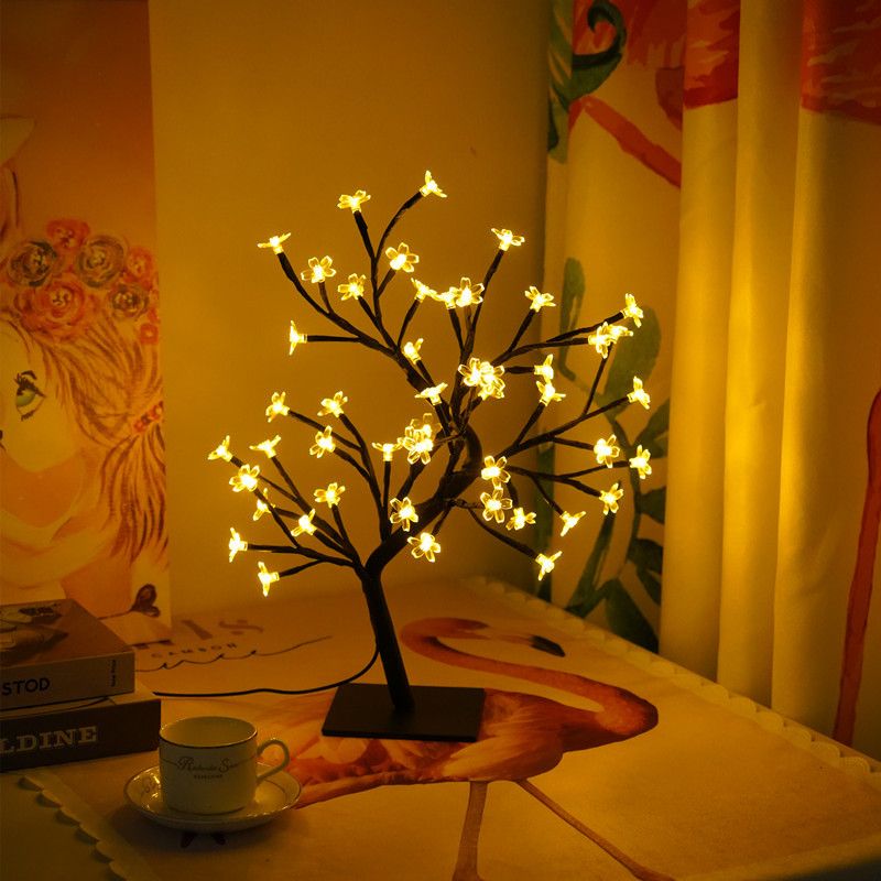 Cherry Blossom Tree 48 Warm White Lights, Lighted Bonsai Tree for Home ...