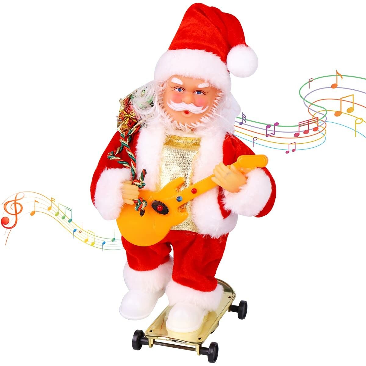 Electric Santa Claus Shaking Head Swing Feet Forward Singing Christmas ...