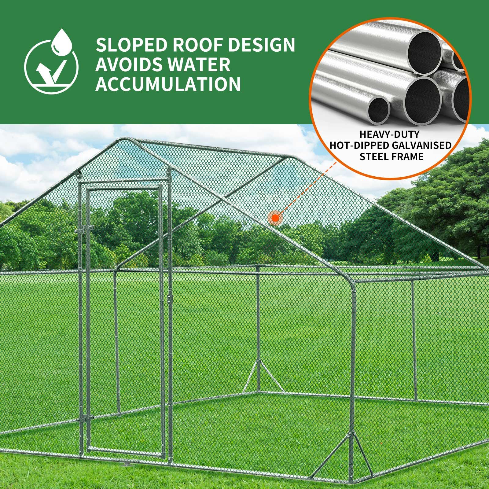 Chicken Run Coop Walk In Rabbit Hutch Bird Cage Hen Chook Pen House Dog ...