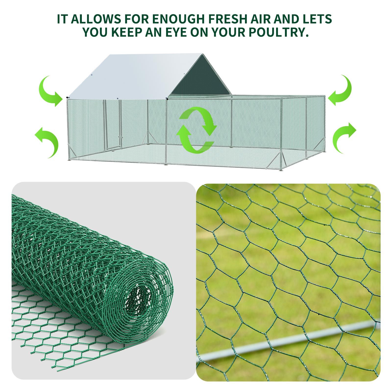 Chicken Run Coop Walk In Rabbit Hutch Bird Cage Hen Chook Pen House Dog ...