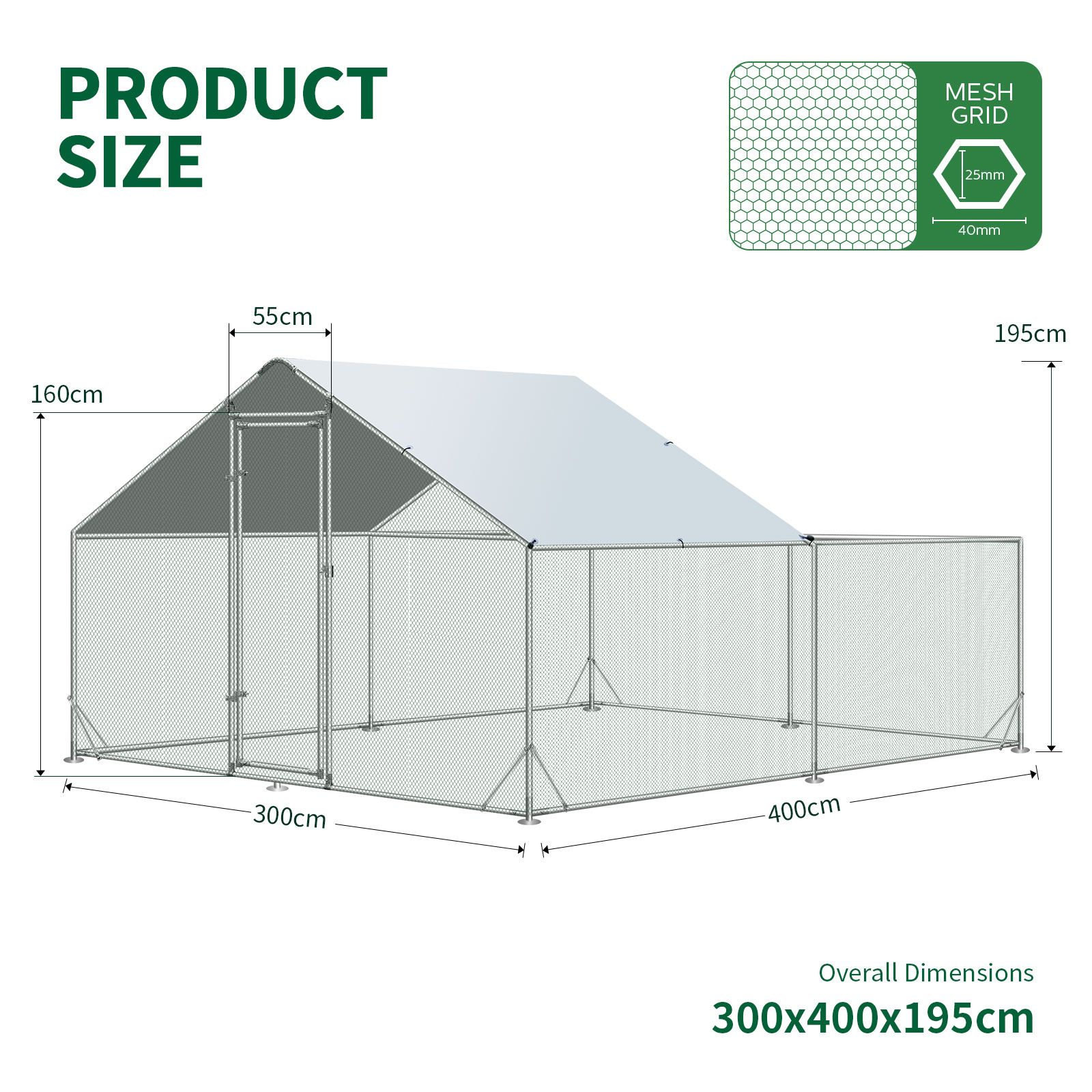 Chicken Run Coop Walk In Rabbit Hutch Bird Cage Hen Chook Pen House Dog ...