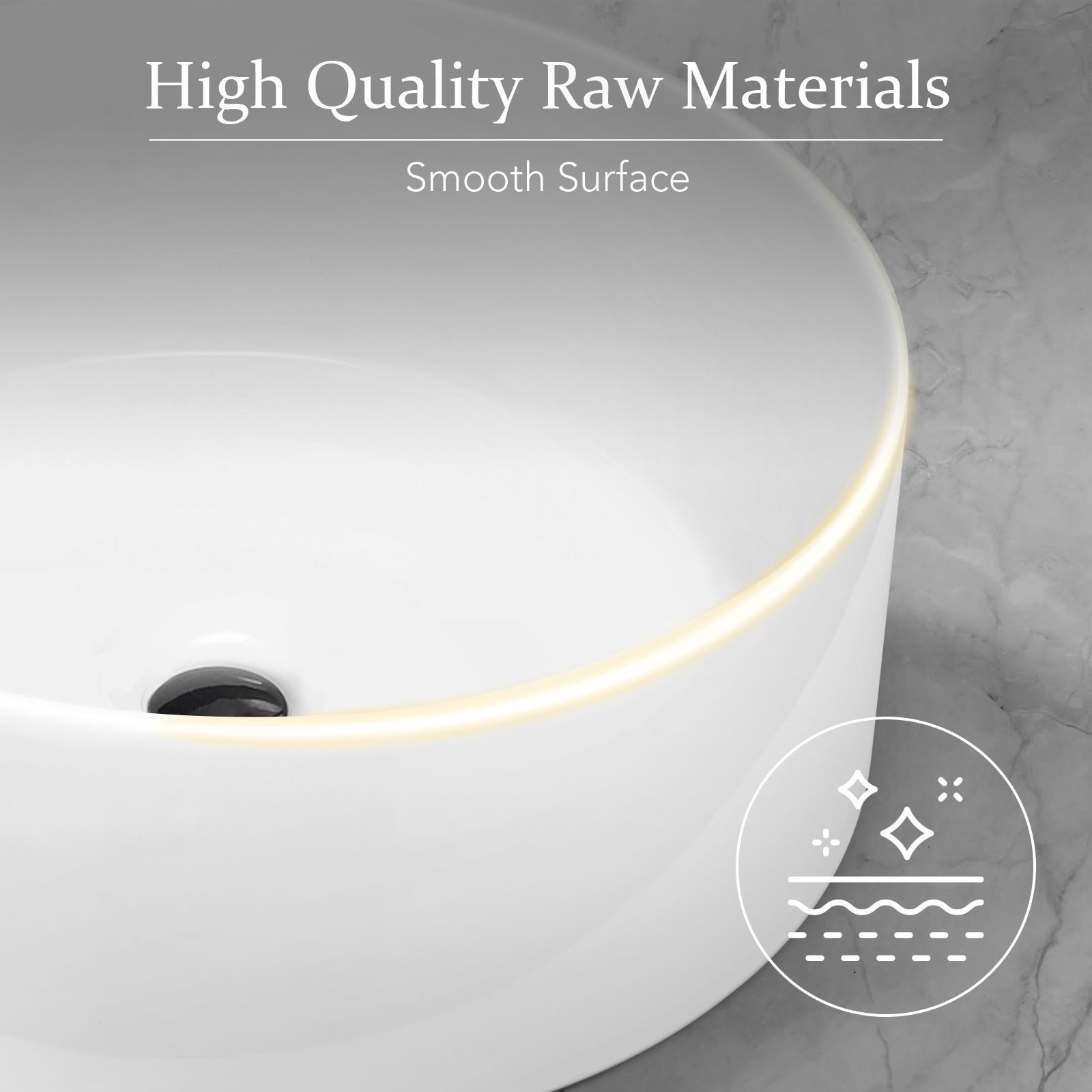 White Bathroom Sink Vessel Hand Wash Basin Vanity Washing Bowl Above ...