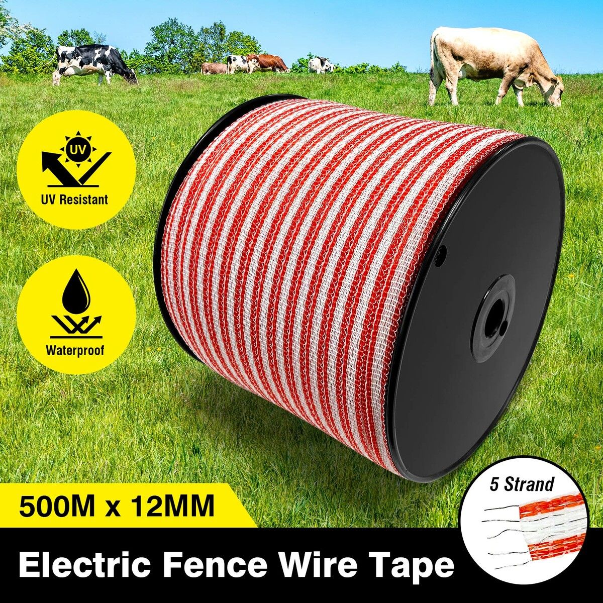 Electric Tape Fencing ELECTRIC FENCE TAPE 20MM X 200 Metre Roll White ...
