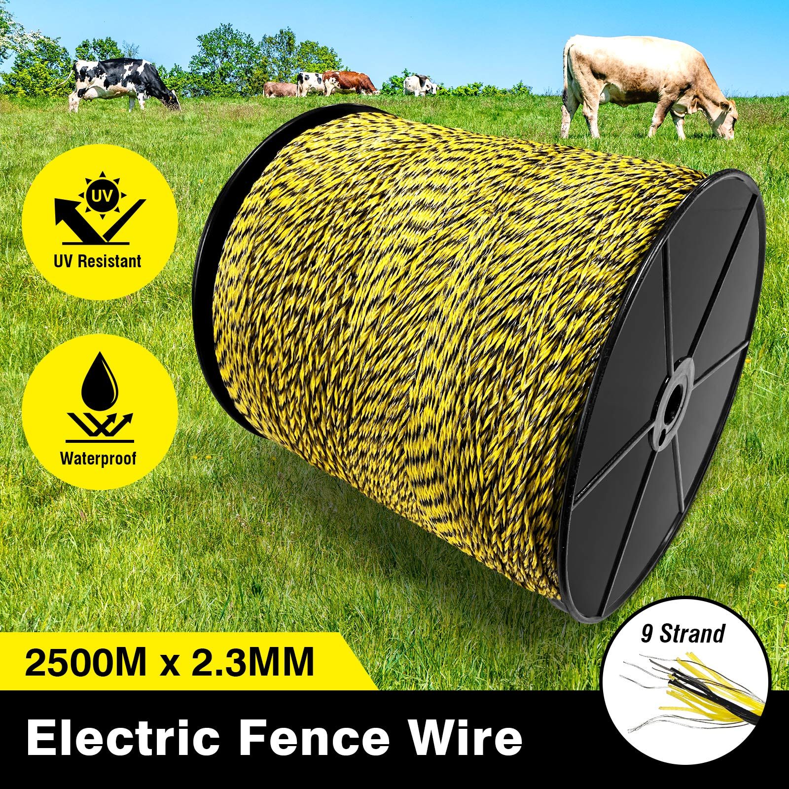 Electric Fence Poly Wire Portable Temporary Fencing Polywire 2500 ...
