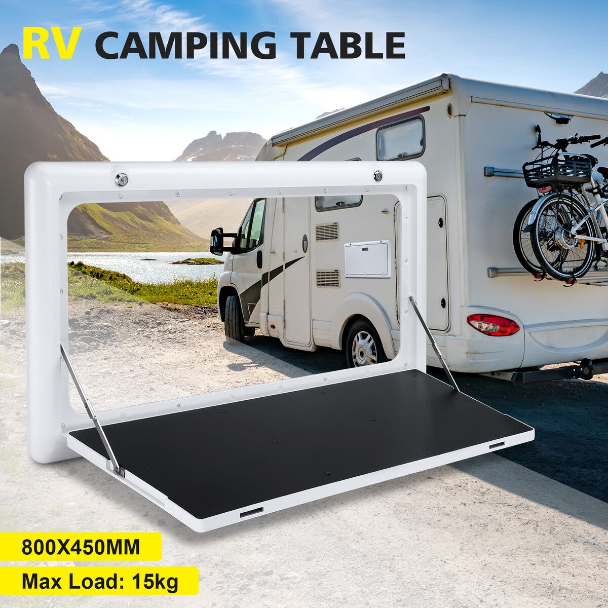 RV Wall Camper Table Folding Picnic Caravan Camping Exterior Mount ...
